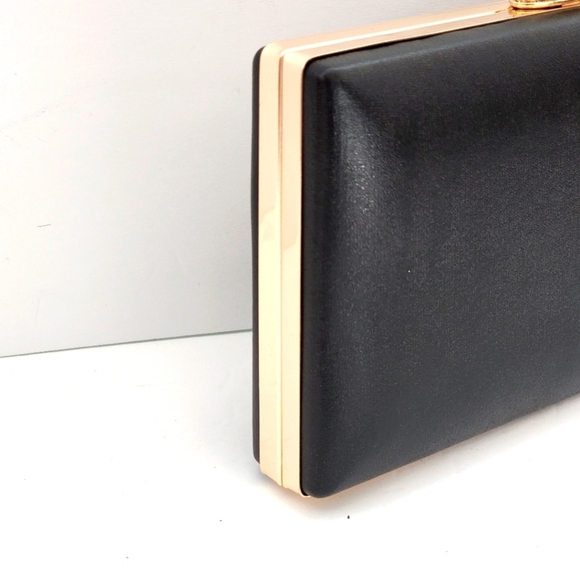 Bags | Womens Black Leather Satin Flowers Evening Clutch Bag | Poshmark